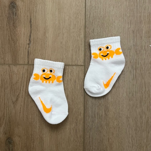 Nike | Other | Nike White Baby Socks With Orange Crab Design | Poshmark